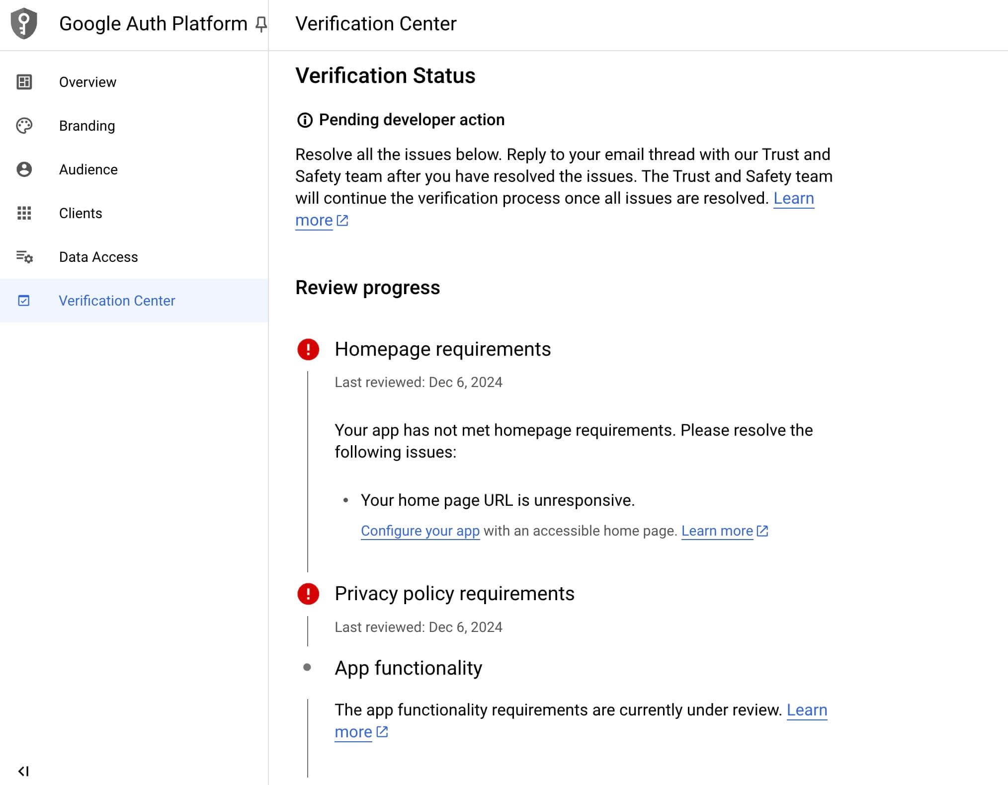 How to Fix Google Auth Platform Verification Issues (Your home page URL is unresponsive)